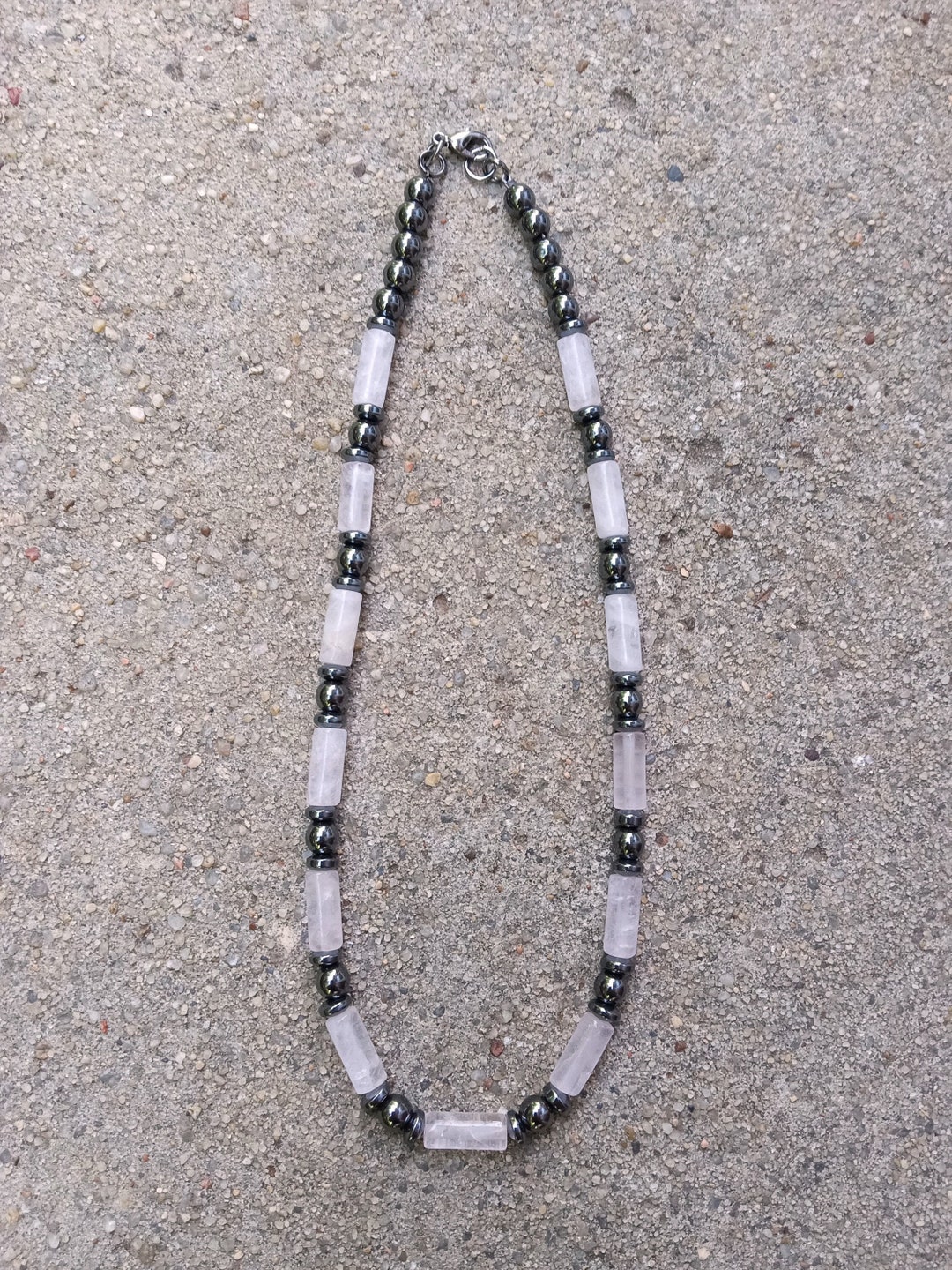 Rose Quartz & Hematite 3 Piece Jewelry Set, Rose Quartz and Hematite ...