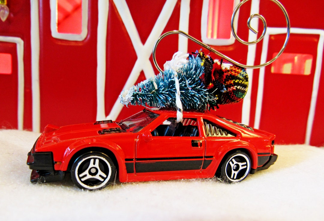 Christmas Tree Ornament-Die Cast Car-1982 Toyota Supra with Miniature ...