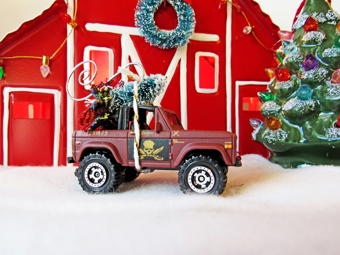 Christmas Tree Ornament-1972 Ford Bronco With Miniature Tree-collector ...