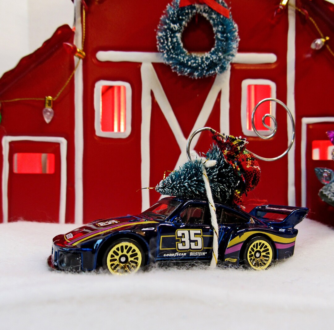 Christmas Tree Ornament-porsche 935 With Miniature Tree-collector's ...