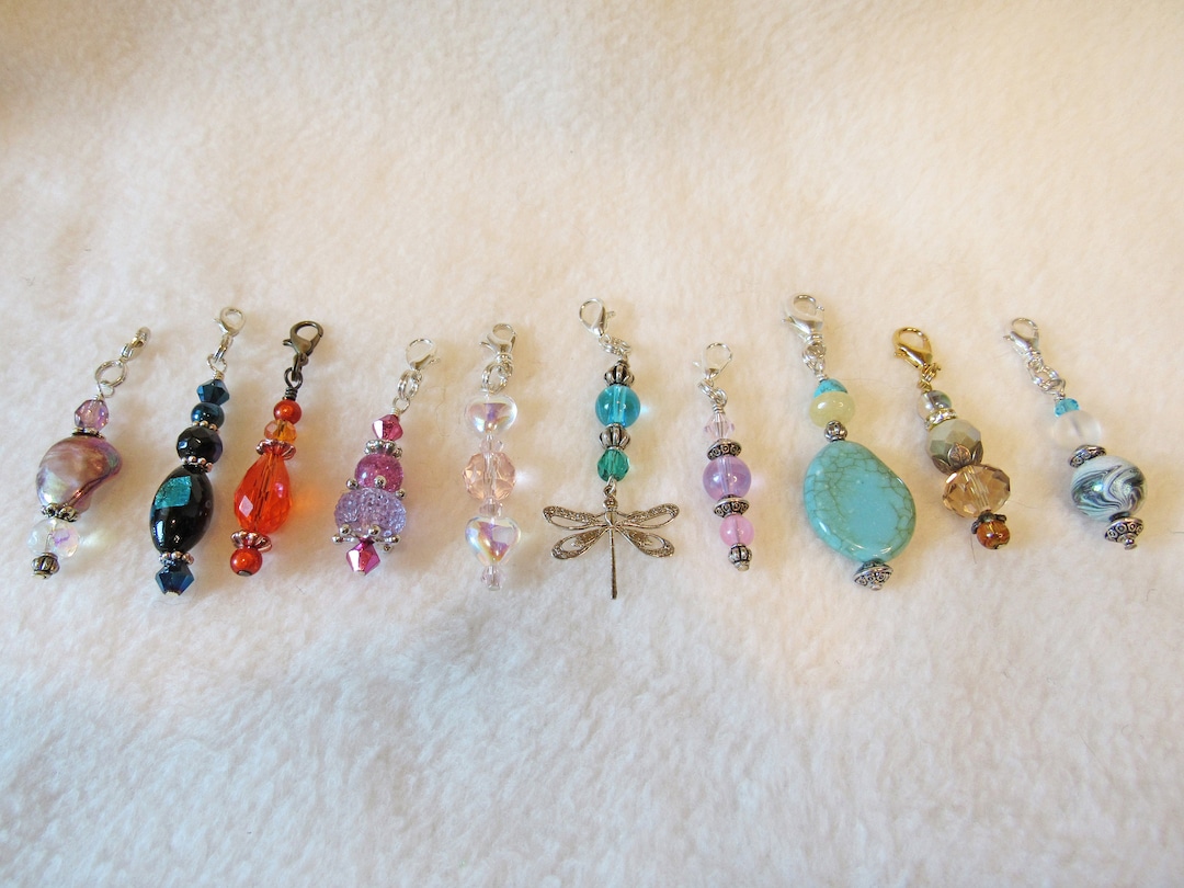 Beaded Zipper Pull-zipper Bling-clip on Charm-backpack Pull-purse Charm ...