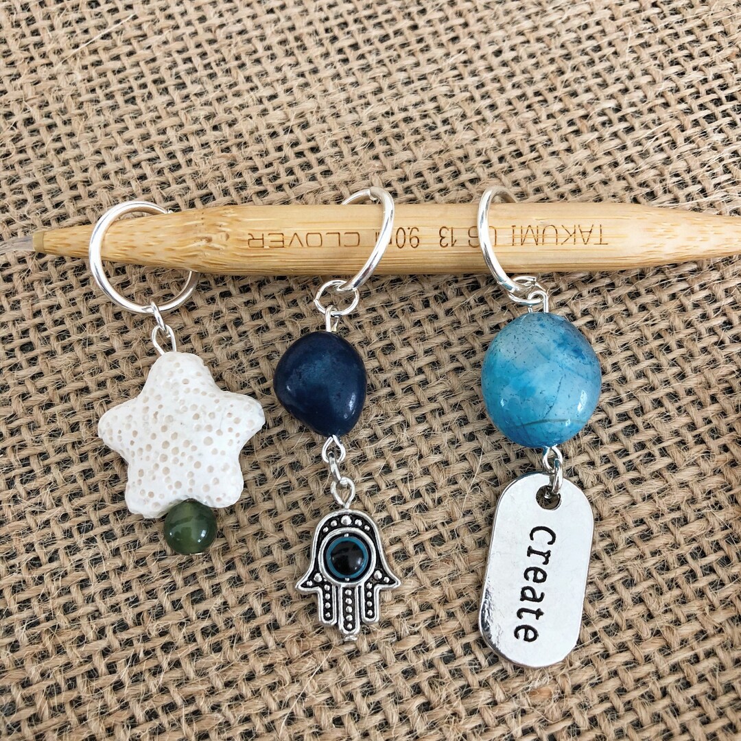 Lava Rock // Hamsa Hand // Create Gemstone Stitch Marker // Stitch ...