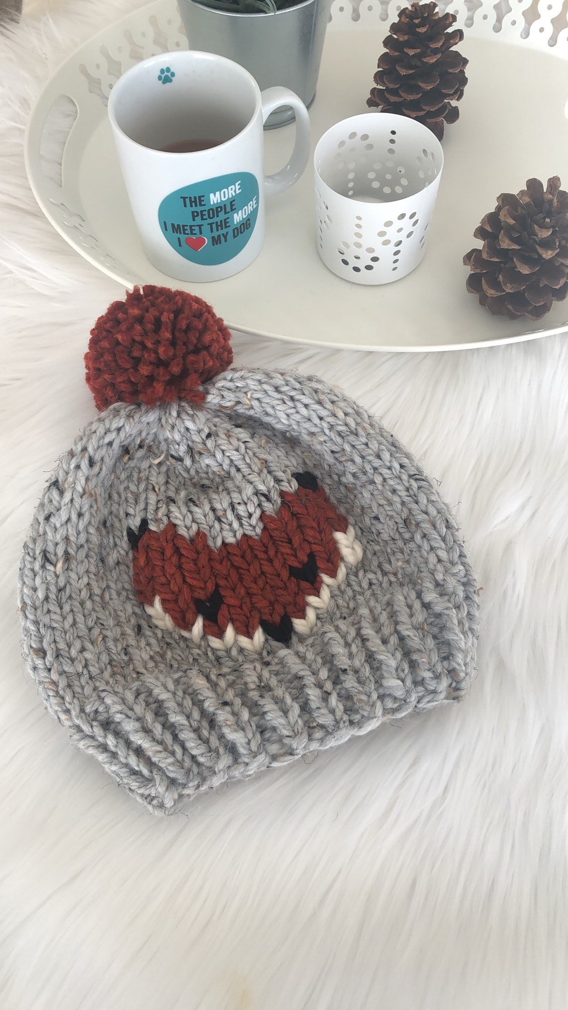 Fox Knit Hat // Knitted Fair Isle Fox Hat // Baby Hat // - Etsy