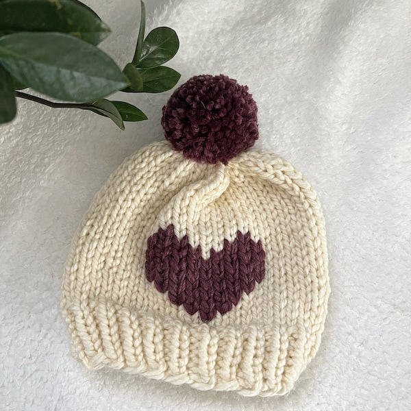 Heart Knit Hat - Etsy