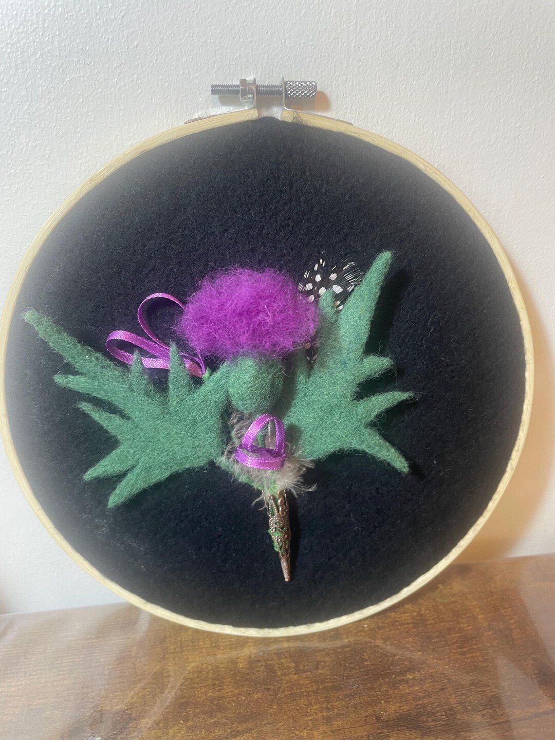 Needle Felted Scottish Thistle Picture and Brooch . - Etsy