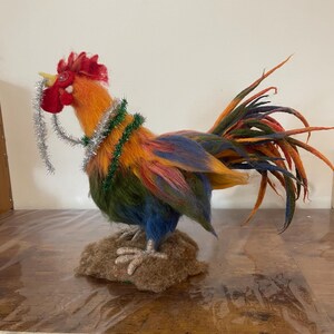 Needle Felted Christmas Rooster Cockerel - Etsy