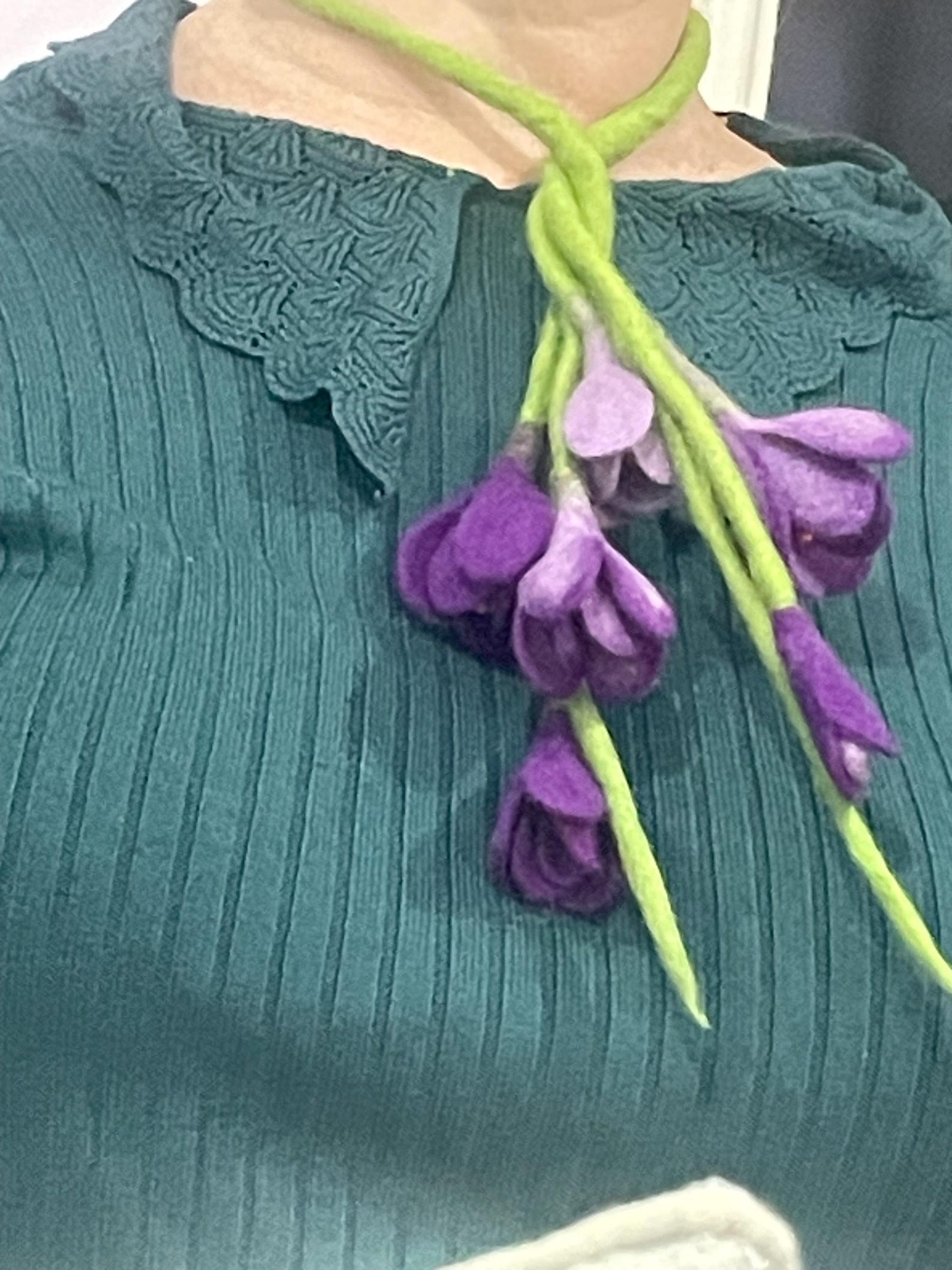 Needle Felted Crocus Flower Necklace - Etsy