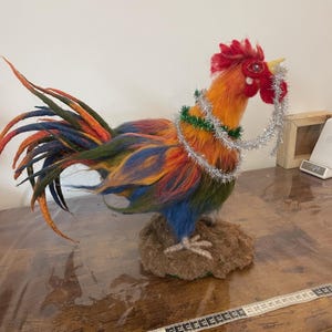 Needle Felted Christmas Rooster Cockerel - Etsy