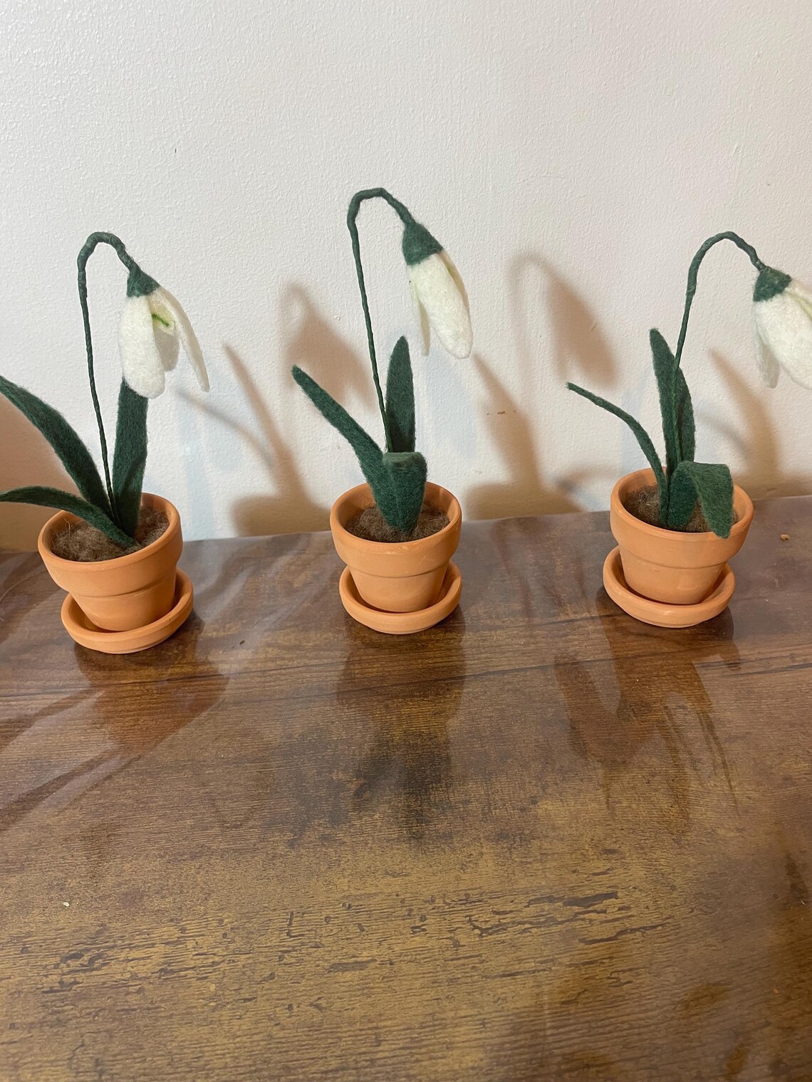 Needle Felted Snowdrops in a Pot - Etsy