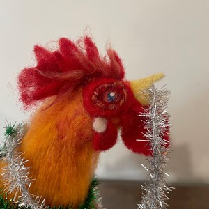 Needle Felted Christmas Rooster Cockerel - Etsy