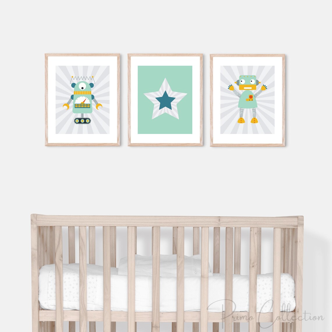 Robot Nursery Wall Art Print Your Own , Instant Download , Printable 3 ...