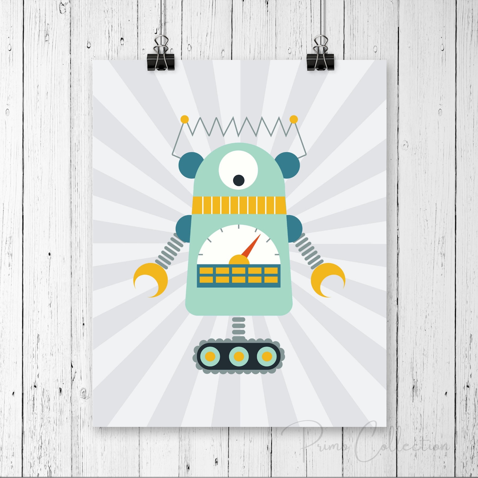 Kids Robot Art, Digital Download, Robot Nursery Decor, Instant Download ...