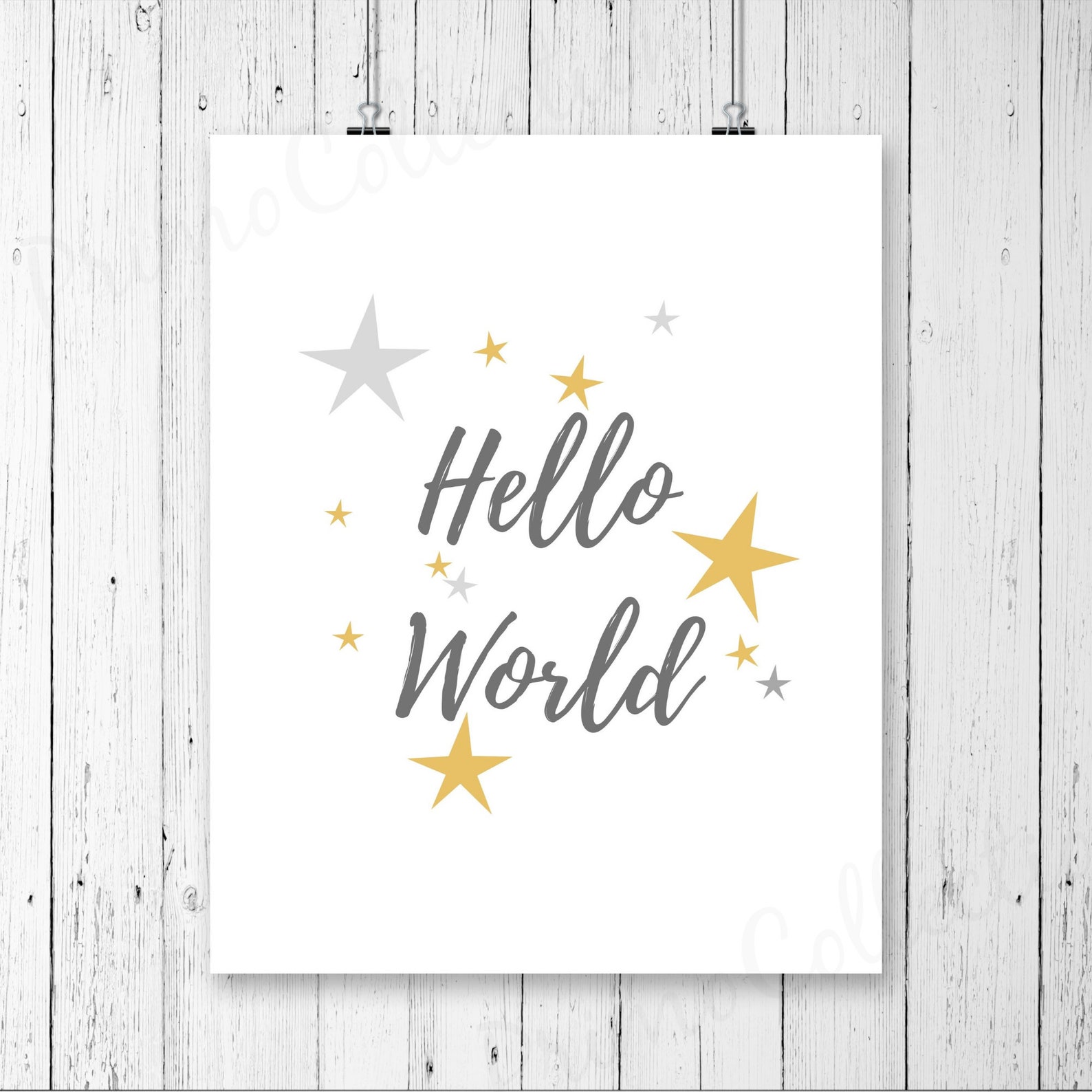 Hello World Wall Art, Nursery Wall Art, Hello World Printable, DIGITAL ...