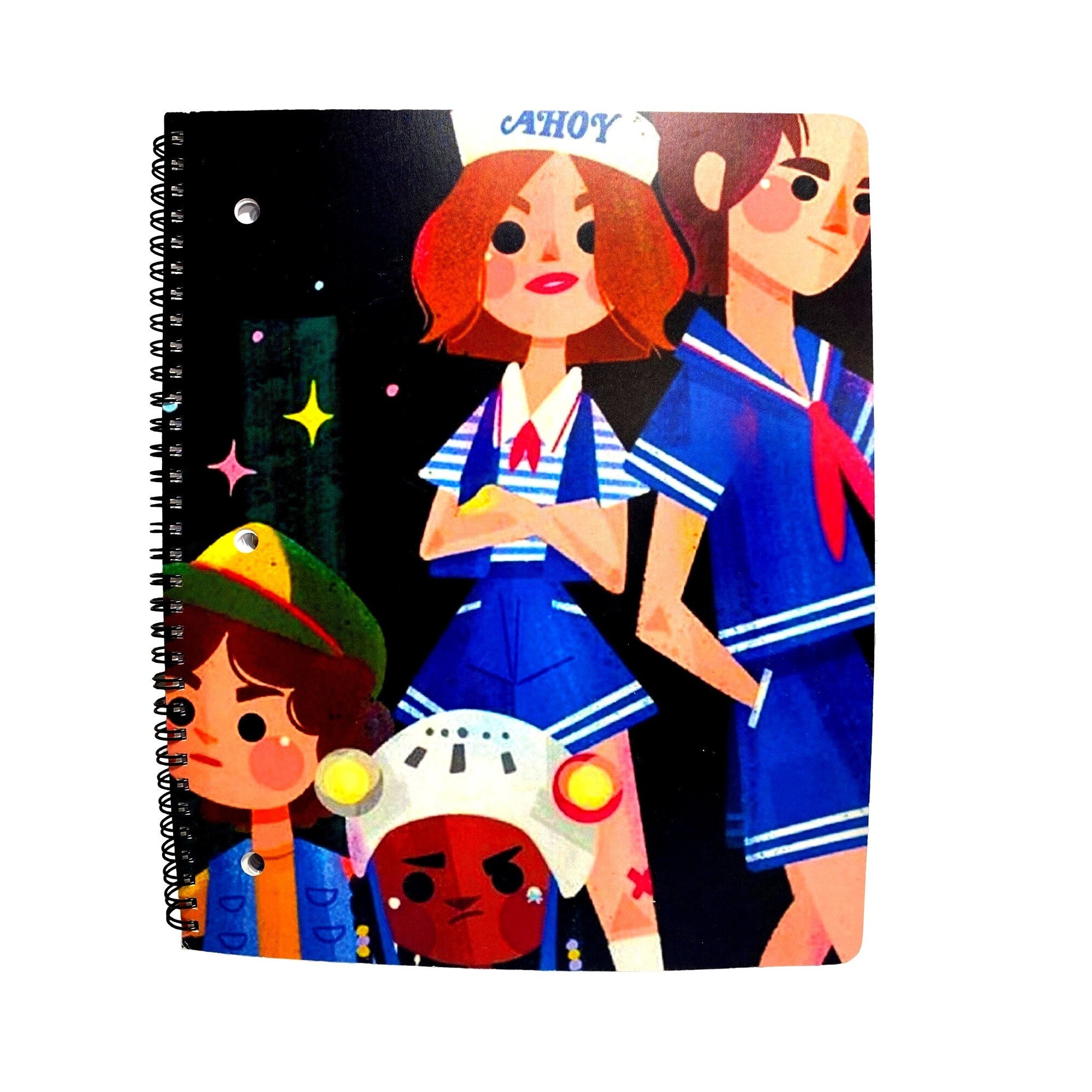 Stranger Things Cartoon Cover College Rule Spiral Notebook OS - Etsy
