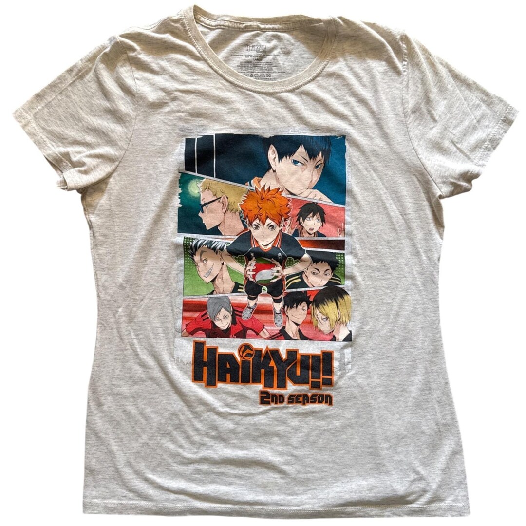 Haikyuu 2nd Season Anime Graphic T Shirt Women's Large Grey Short ...