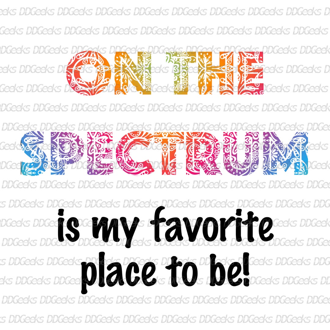 On the Spectrum Autism Print in Colorful Watercolor Pattern Digital ...