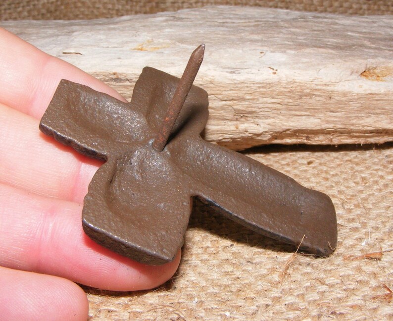 Cast Iron Mini Cross Nail Set of 6 #211 - Etsy