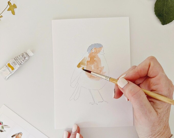 Emily Lex Studios Watercolor Paintable Notecards Backyard Birds - Etsy