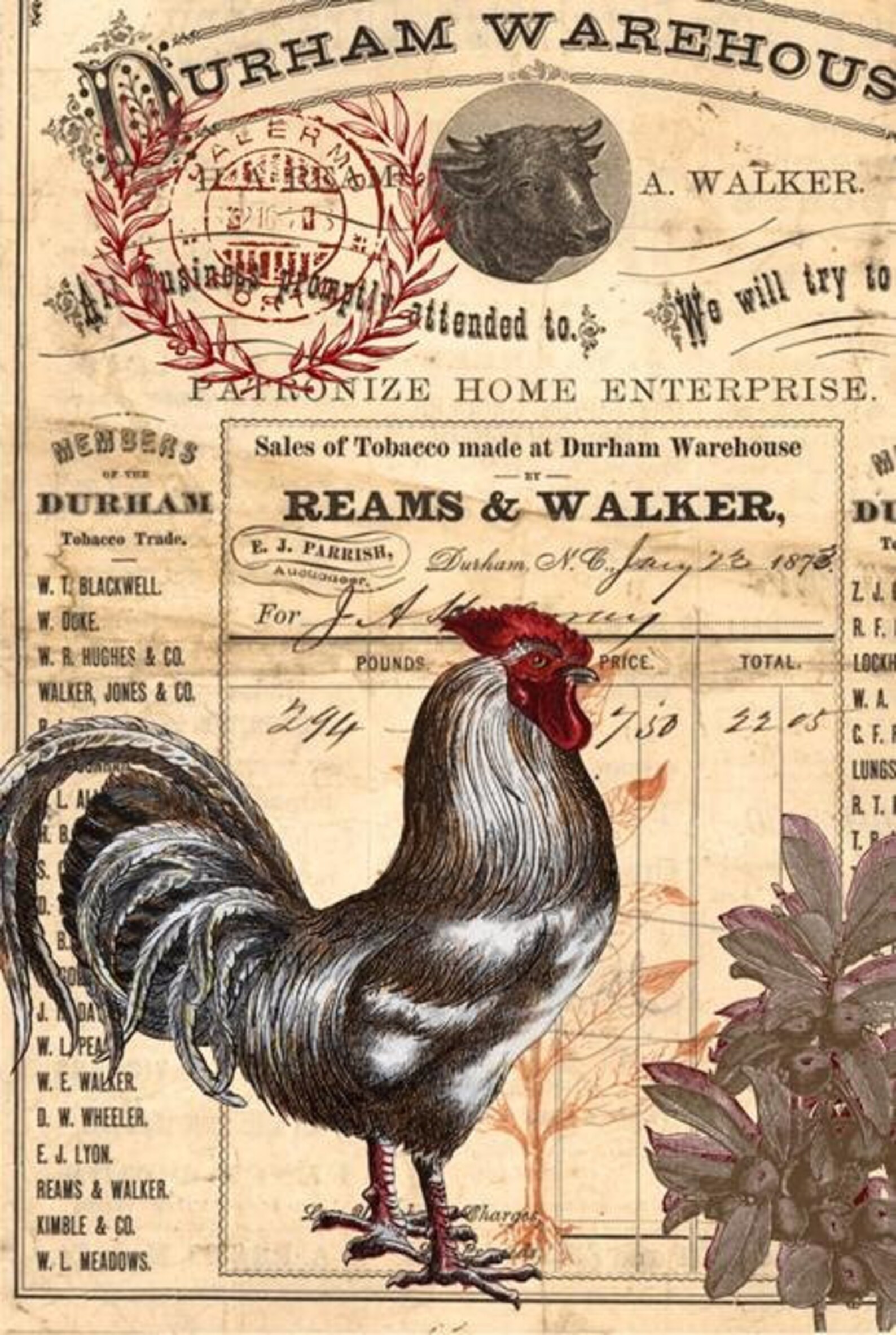 Red Rooster Decoupage Craft Paper by Roycycled Papers - Etsy