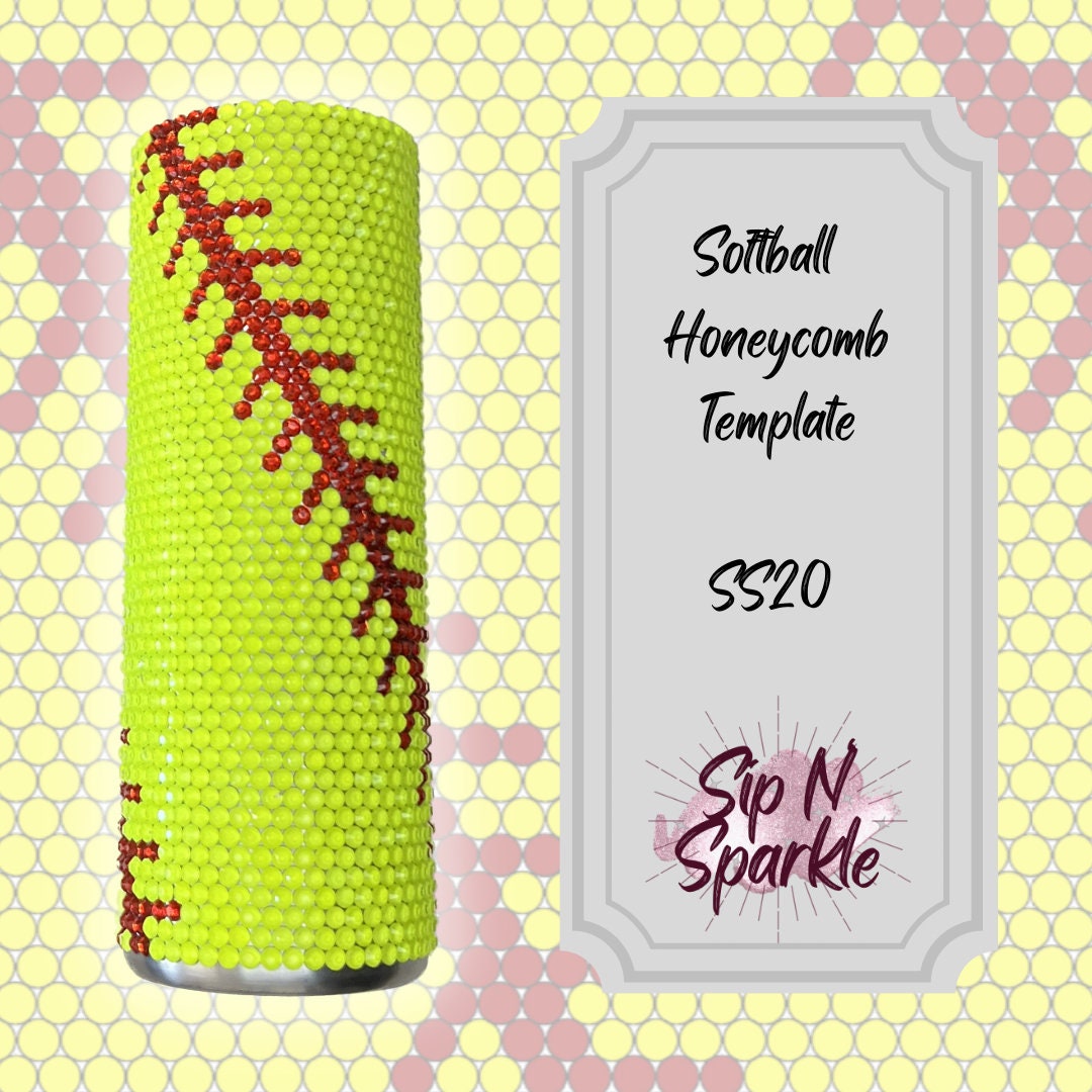 Rhinestone Template - Softball Honeycomb 20oz Skinny SS20 - Etsy