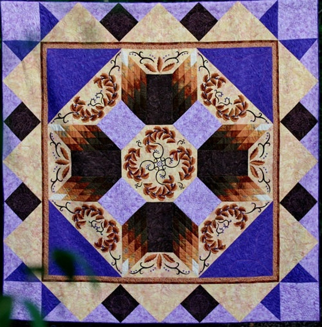 Fusible Applique Cinnamon Swirl Quilt Pattern and Traditional Piecing ...