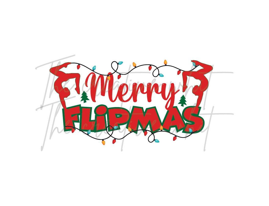 Merry Flipmas Gymnastics PNG: Christmas Handstand Design (digital ...