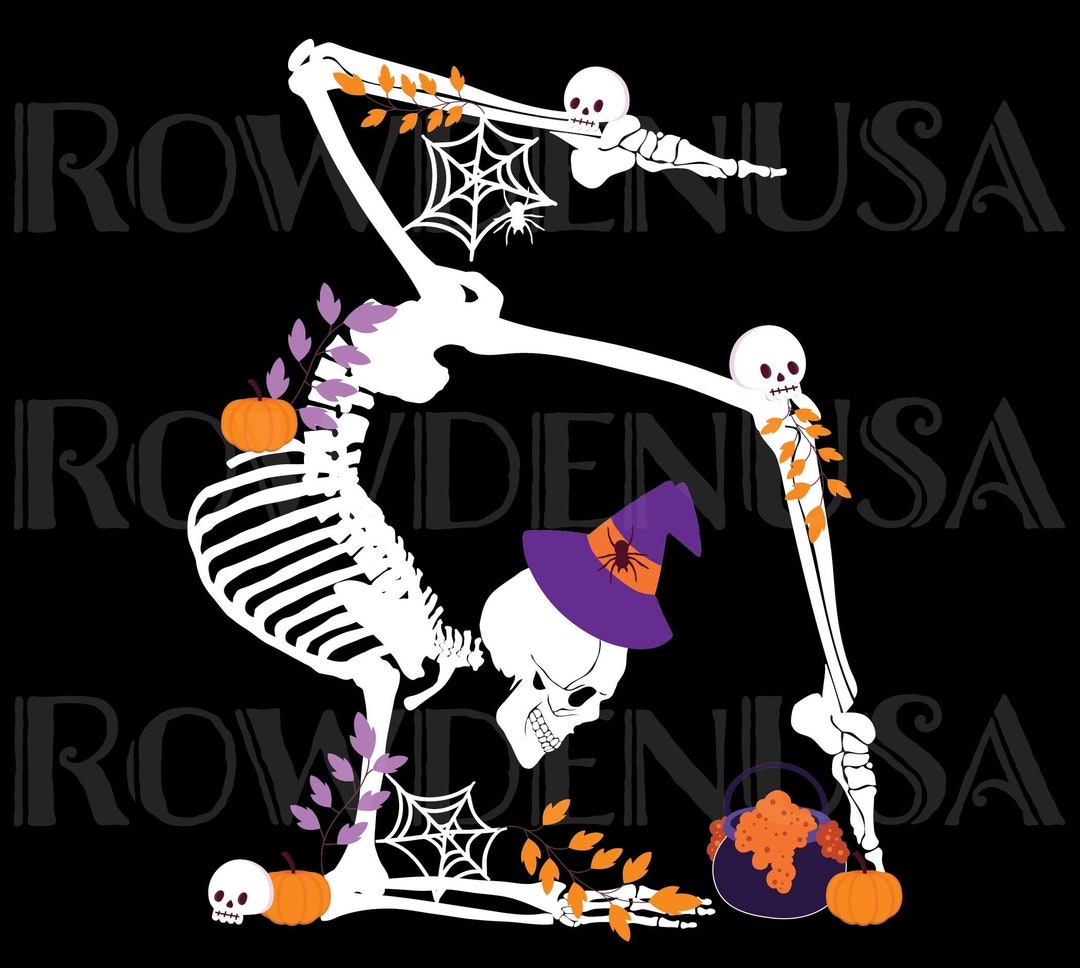 PNG - Halloween Skeleton Handstand, Halloween Gymnastics Shirt, PNG ...