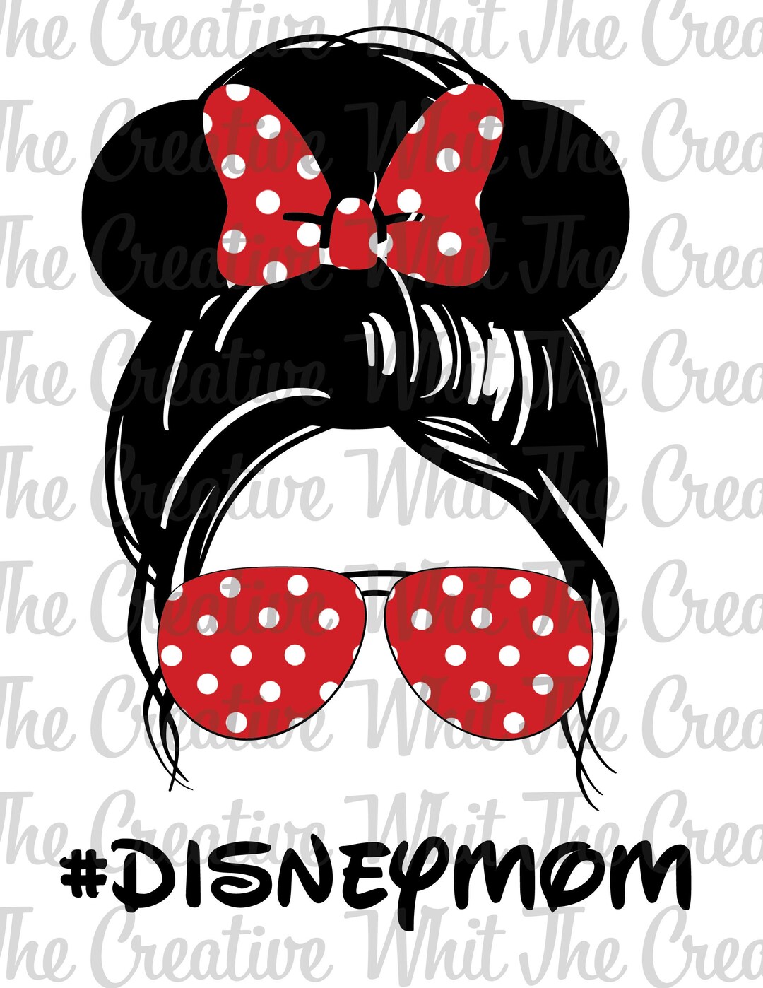 Mom Castle World PNG: Princess Messy Bun, Red Polka Dot Bow (digital ...