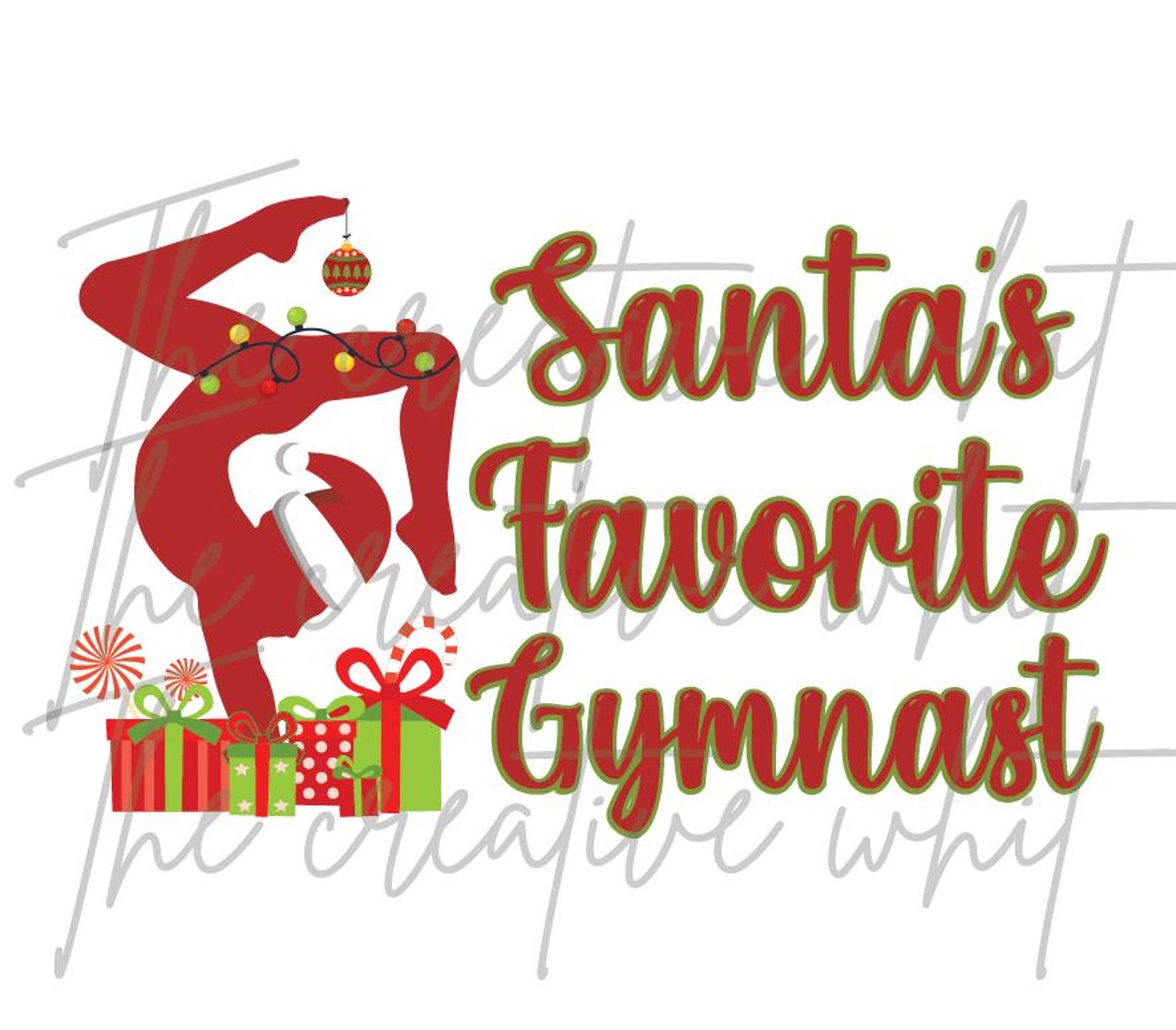 Santa's Favorite Gymnast PNG: Christmas Gymnastics (digital Download ...