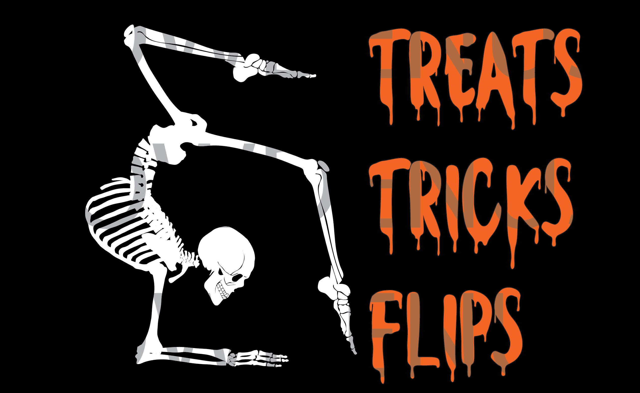 PNG Treats Tricks Flips, Halloween Skeleton Handstand, Halloween ...