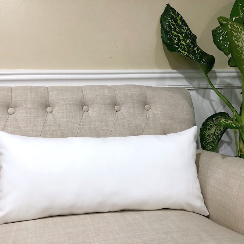 White Linen Lumbar Pillow - Etsy
