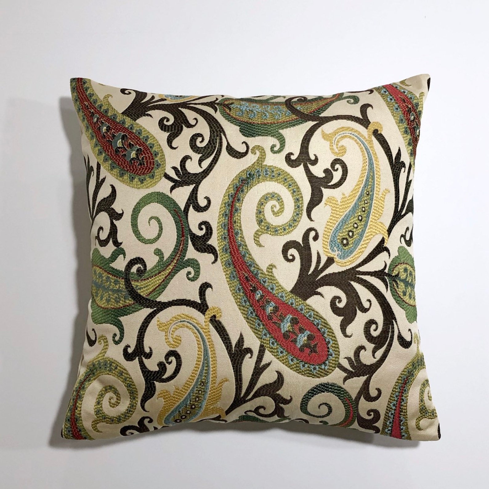 Multi Damask Paisley Throw Pillow Cover Contemporary | Etsy