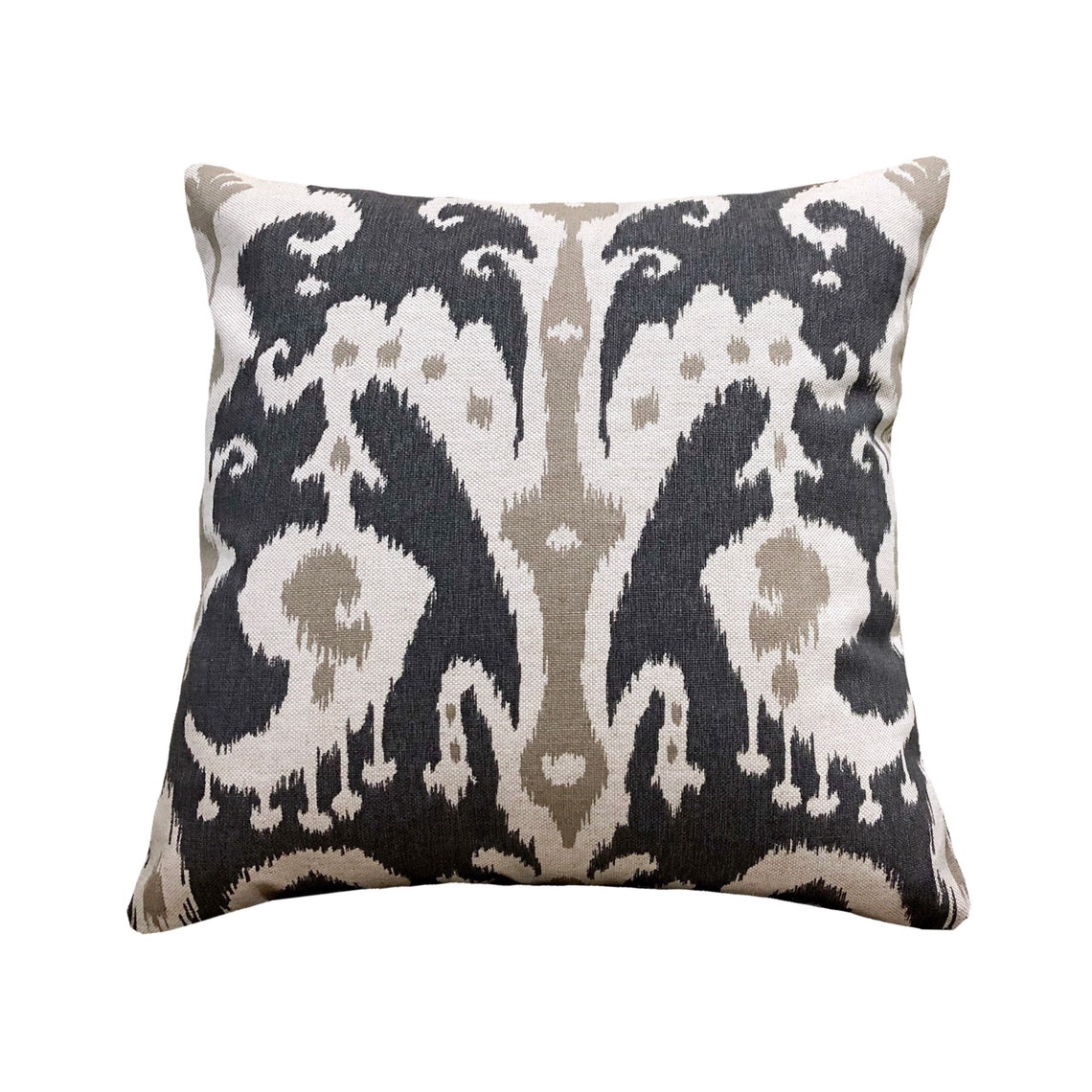 Ikat Throw Pillow Cover Charcoal Designer Pillow Case Euro - Etsy