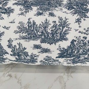 Navy and White Toile Lumbar Pillow Cover, Jamestown Toile Print Premier ...