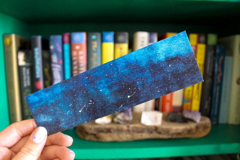 Blue Galaxy Bookmark - Etsy