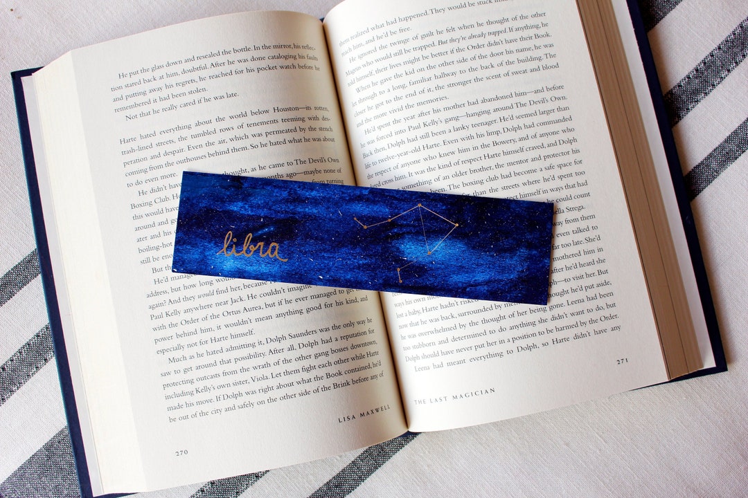 Libra Zodiac Constellation Galaxy Bookmark - Etsy