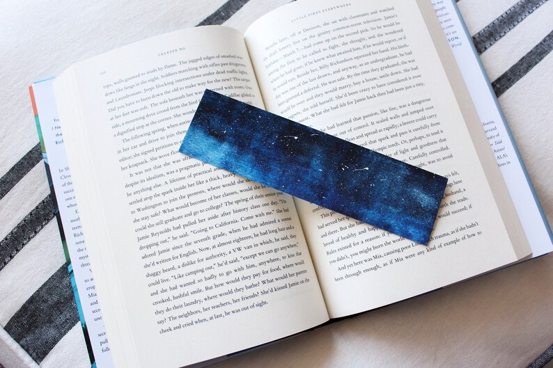 Blue Galaxy Bookmark - Etsy