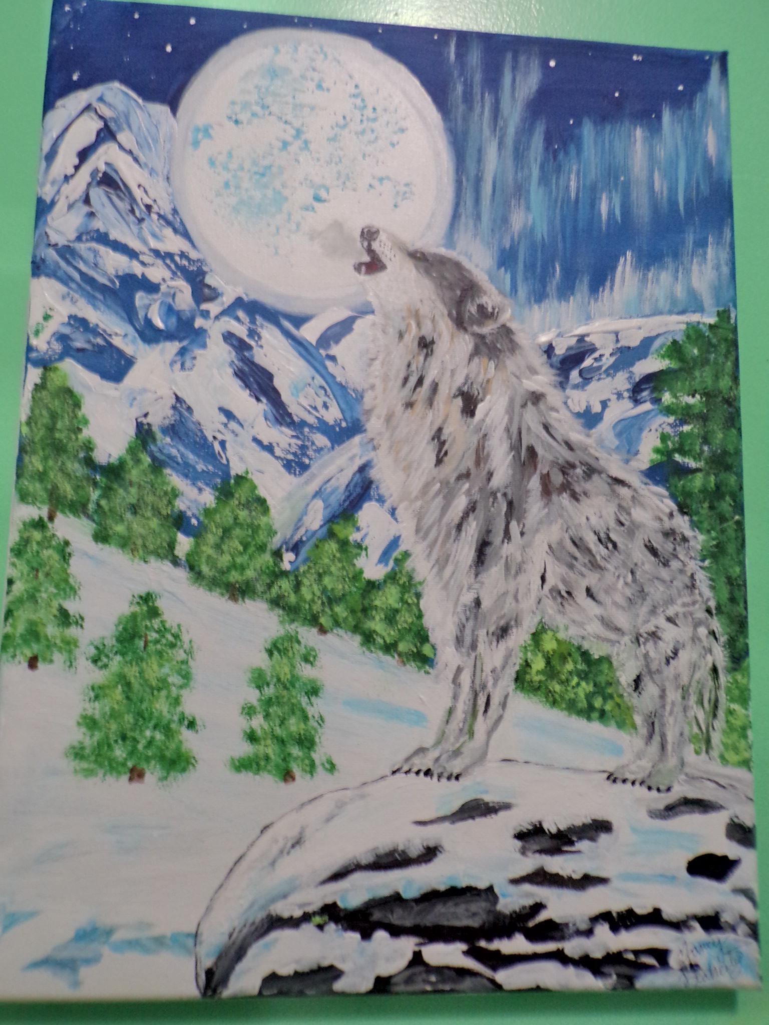 Wolf, in the Snowy Mountain, Howling at the Moon - Etsy
