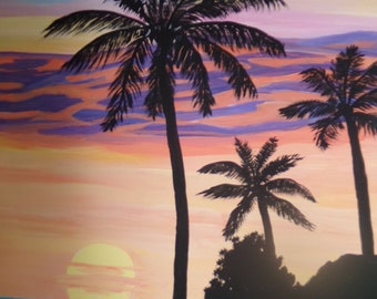 Sunset Palm - Etsy