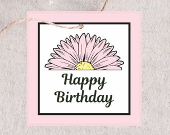 Printable Birthday Gift Tag Pink Gift Tag Girl Gift Tag - Etsy