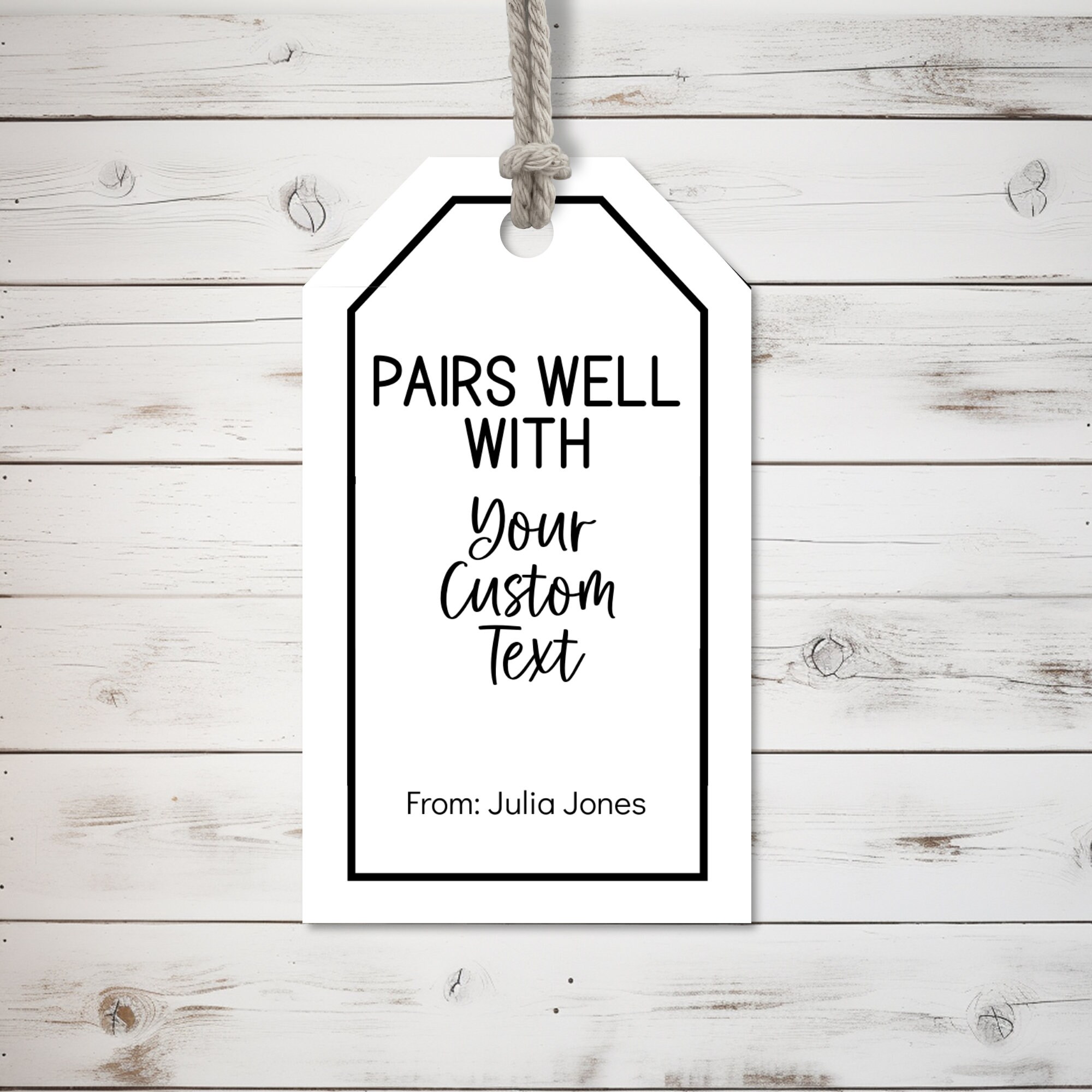 Pairs Well With Editable Gift Tag Minimalist, Printable All Occasion ...