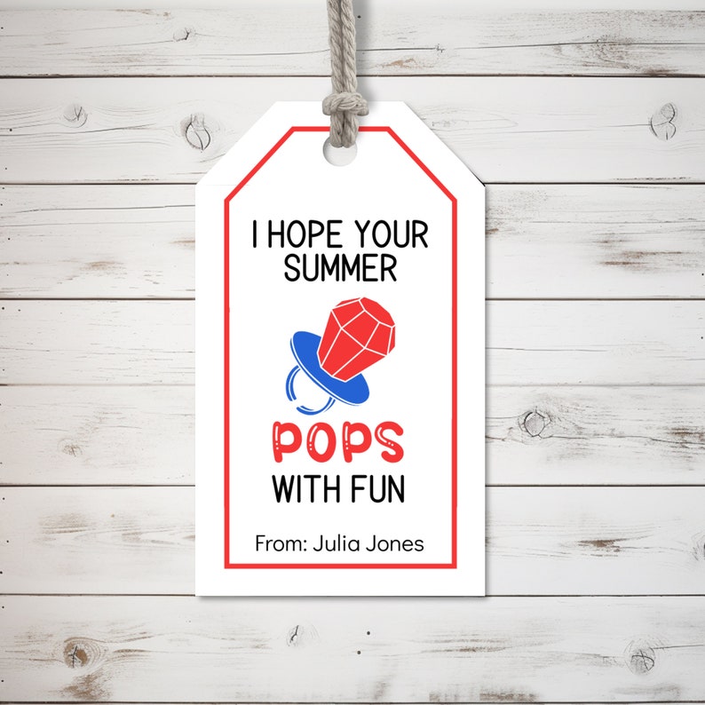 End of School Year Editable Gift Tag, Printable Party Favor Tag, Fourth ...