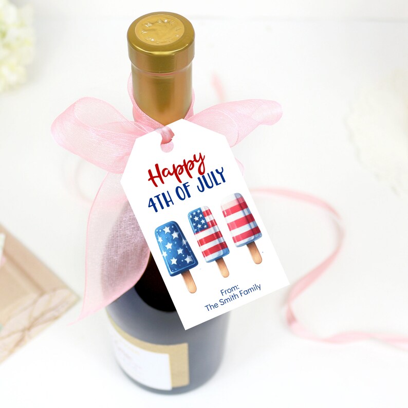Editable Happy Fourth of July Gift Tag, Printable July 4th Tag ...