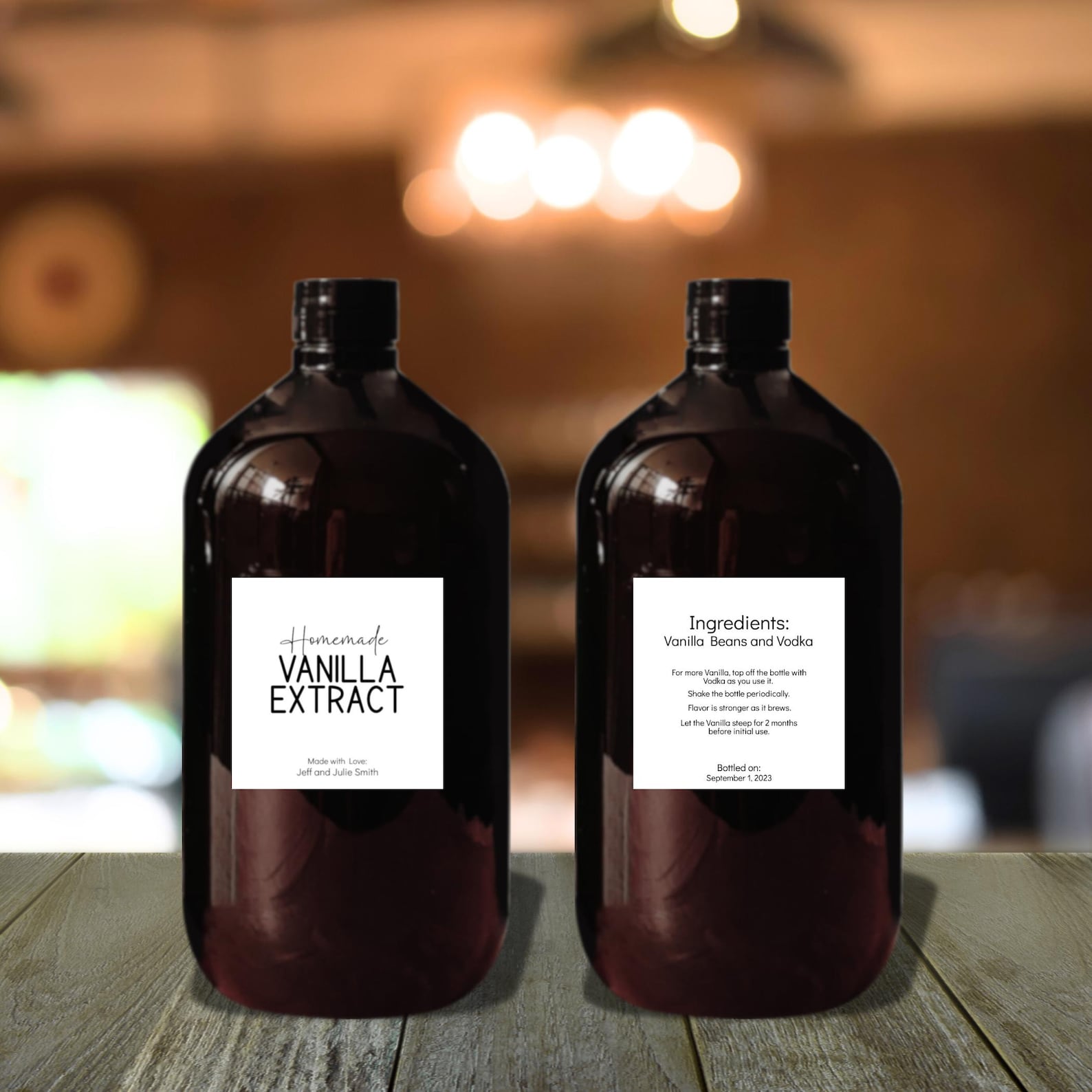 Minimalist Vanilla Labels, Homemade Vanilla Editable Template ...