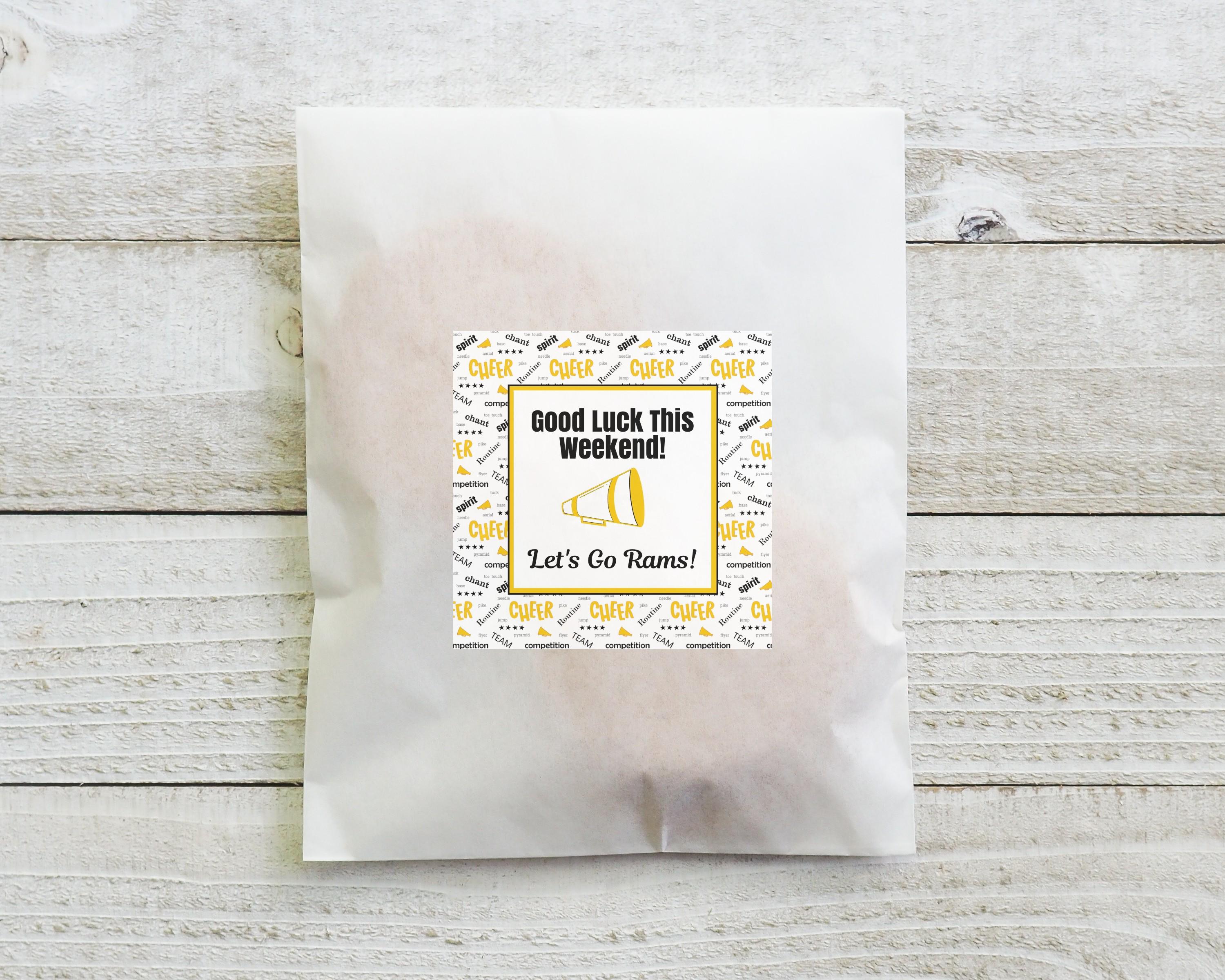 EDITABLE Cheer Team Gift Tags, Printable Sports Tags, Yellow Cheer ...