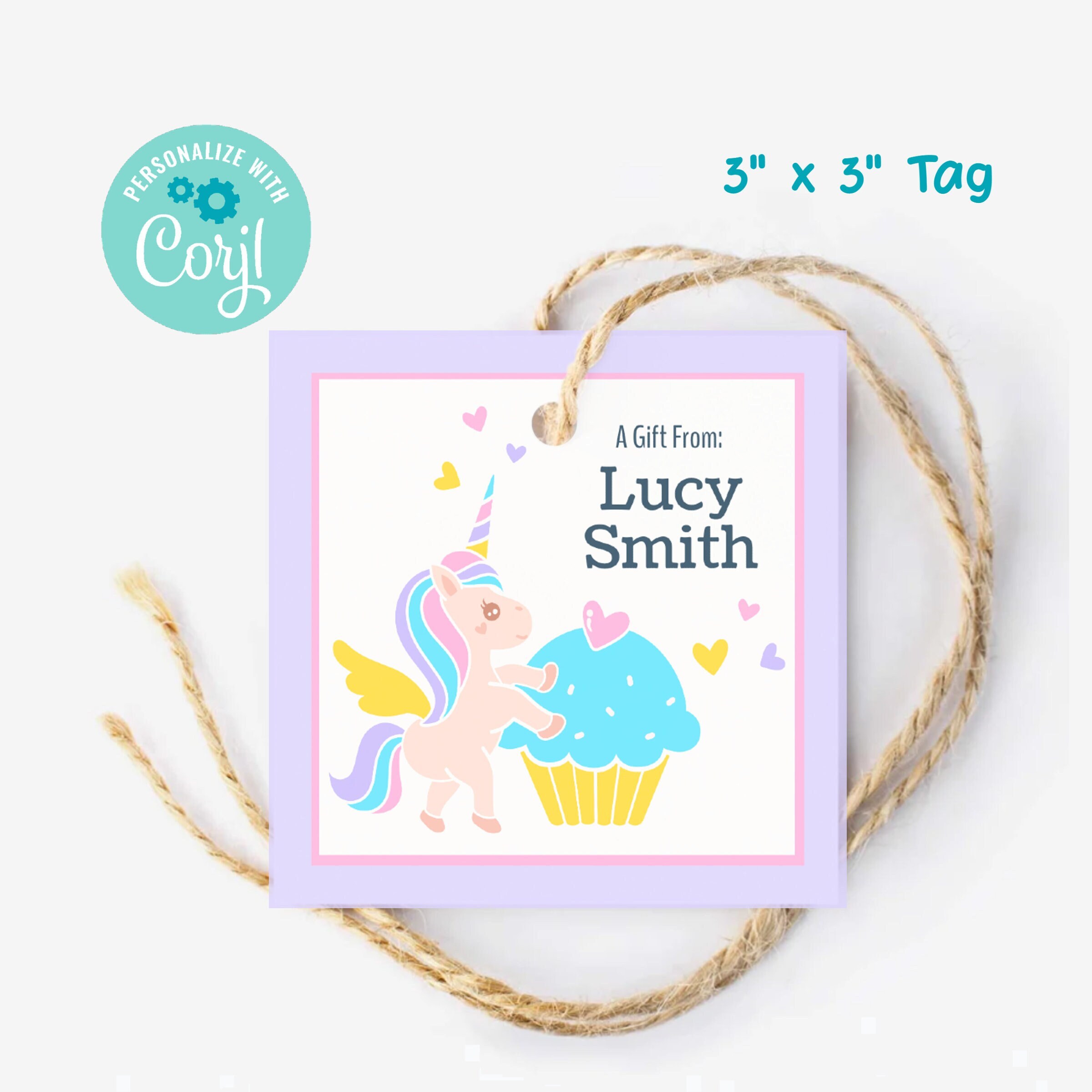 Unicorn Gift Tags Editable, Personalized Gift Tags, Personalized Tags ...