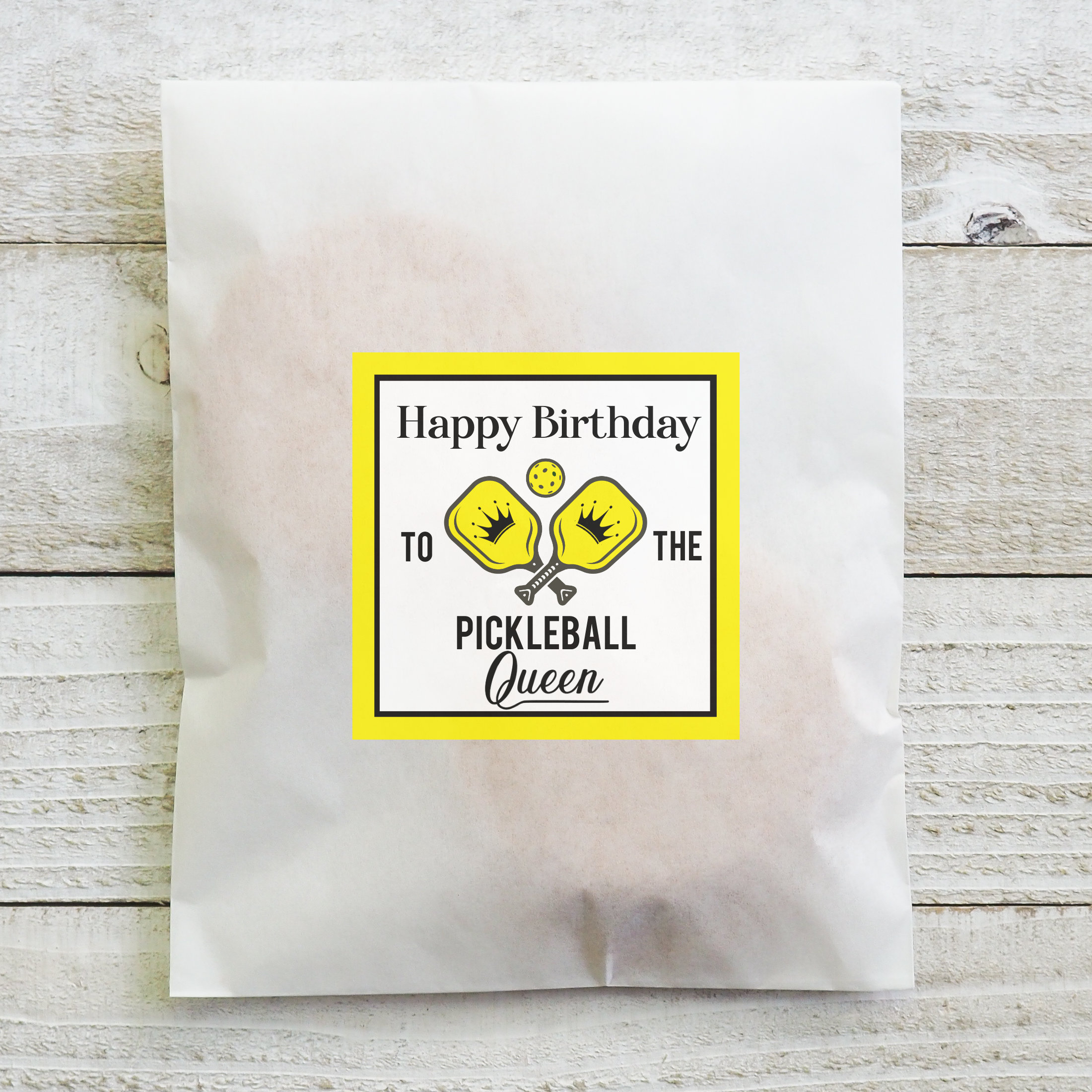Pickleball Queen Birthday Gift Tag Printable, Printable Birthday Tags ...