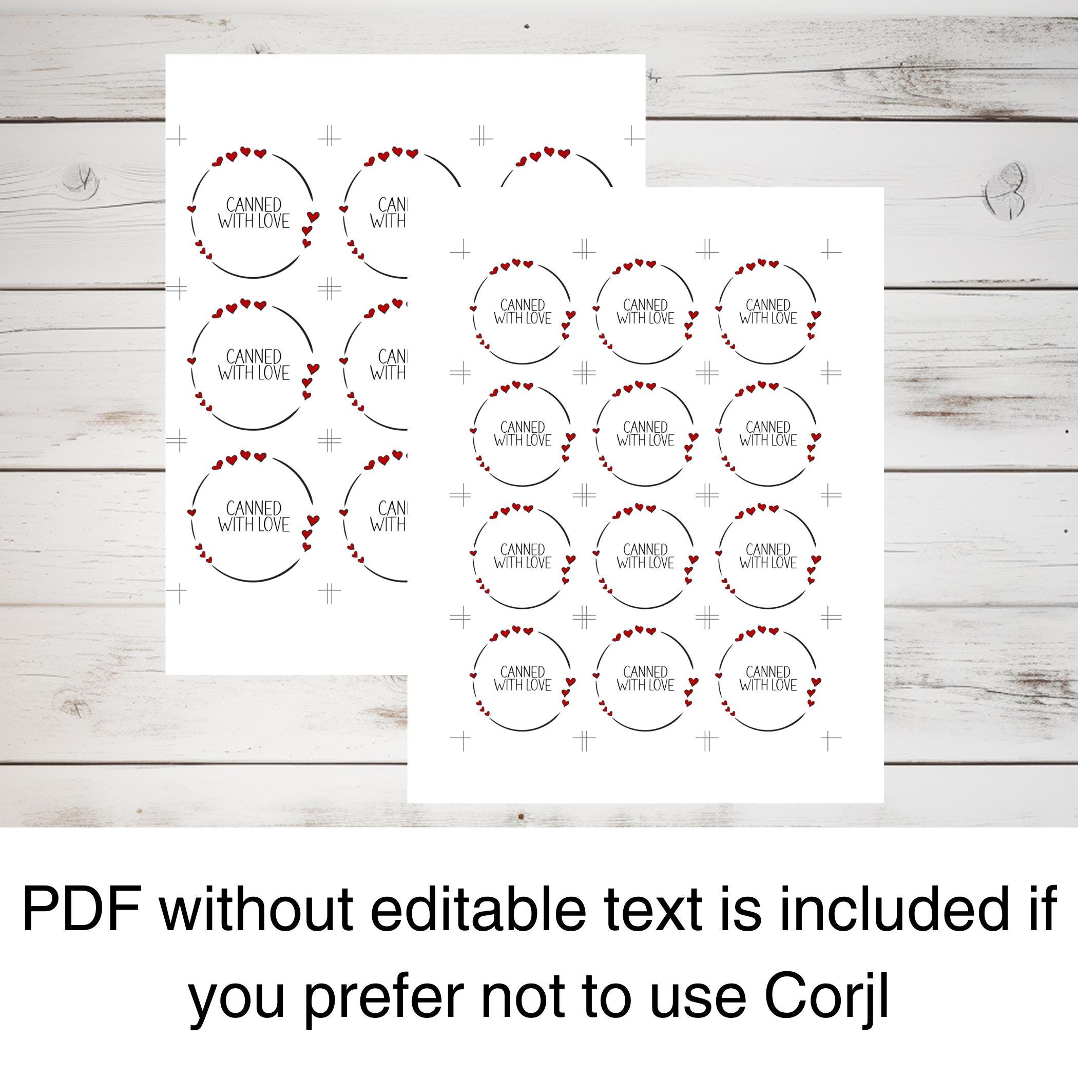 Custom Canning Editable Tag or Label, Printable Food and Baked Goods ...