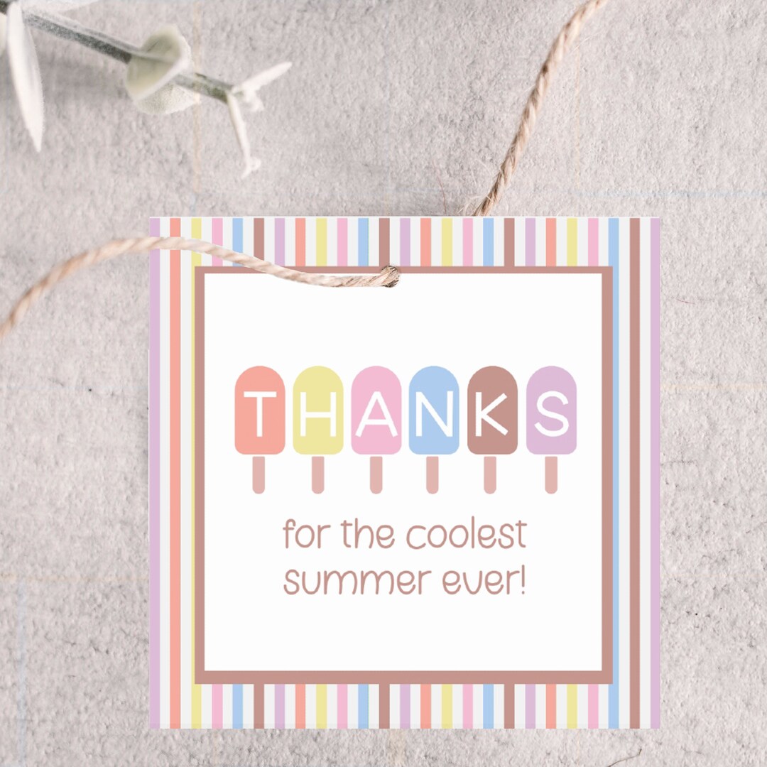 Counselor Thank You Tag Printable, Printable Appreciation Tag, Summer ...