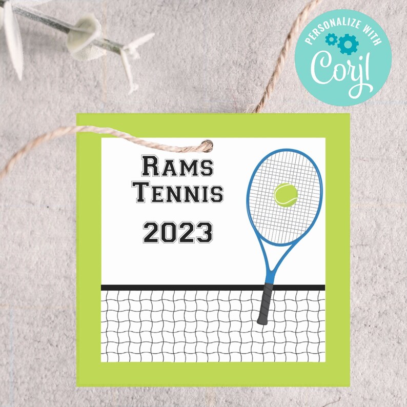 EDITABLE Tennis Tag, Printable Sports Party Favors, End of Season ...